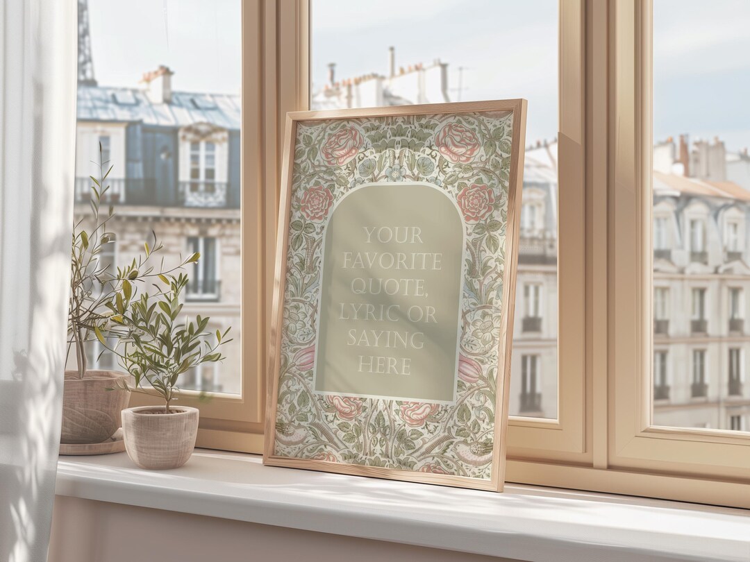Custom Floral Quote Art Print – Personalized Poem, Bible Verse or Song ...