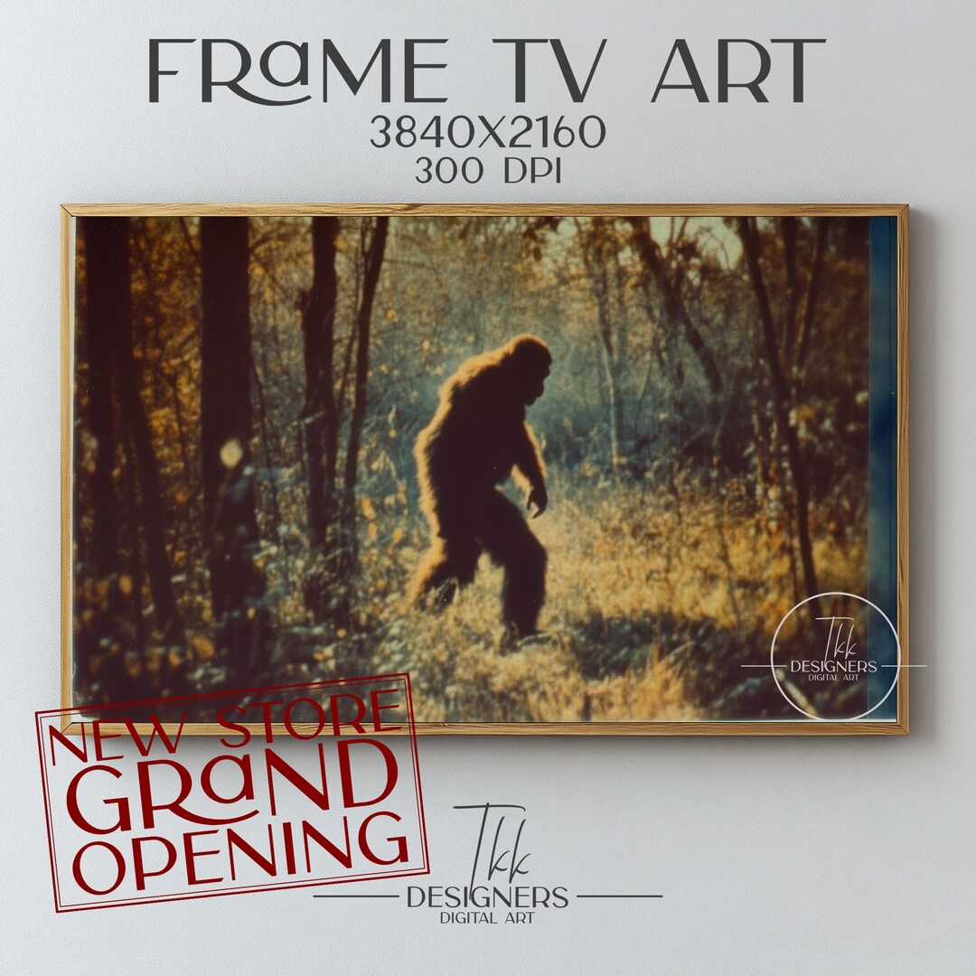Buy Bigfoot Polaroid Frame TV Art: Vintage Sasquatch Photo (digital ...