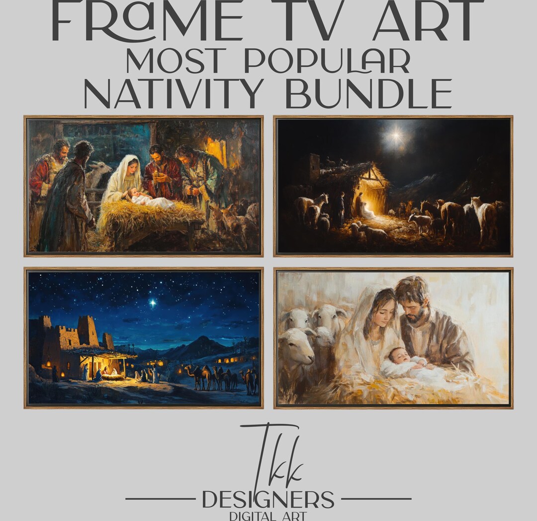 Nativity Scene Frame TV Art: Christmas Oil Painting Bundle (digital ...