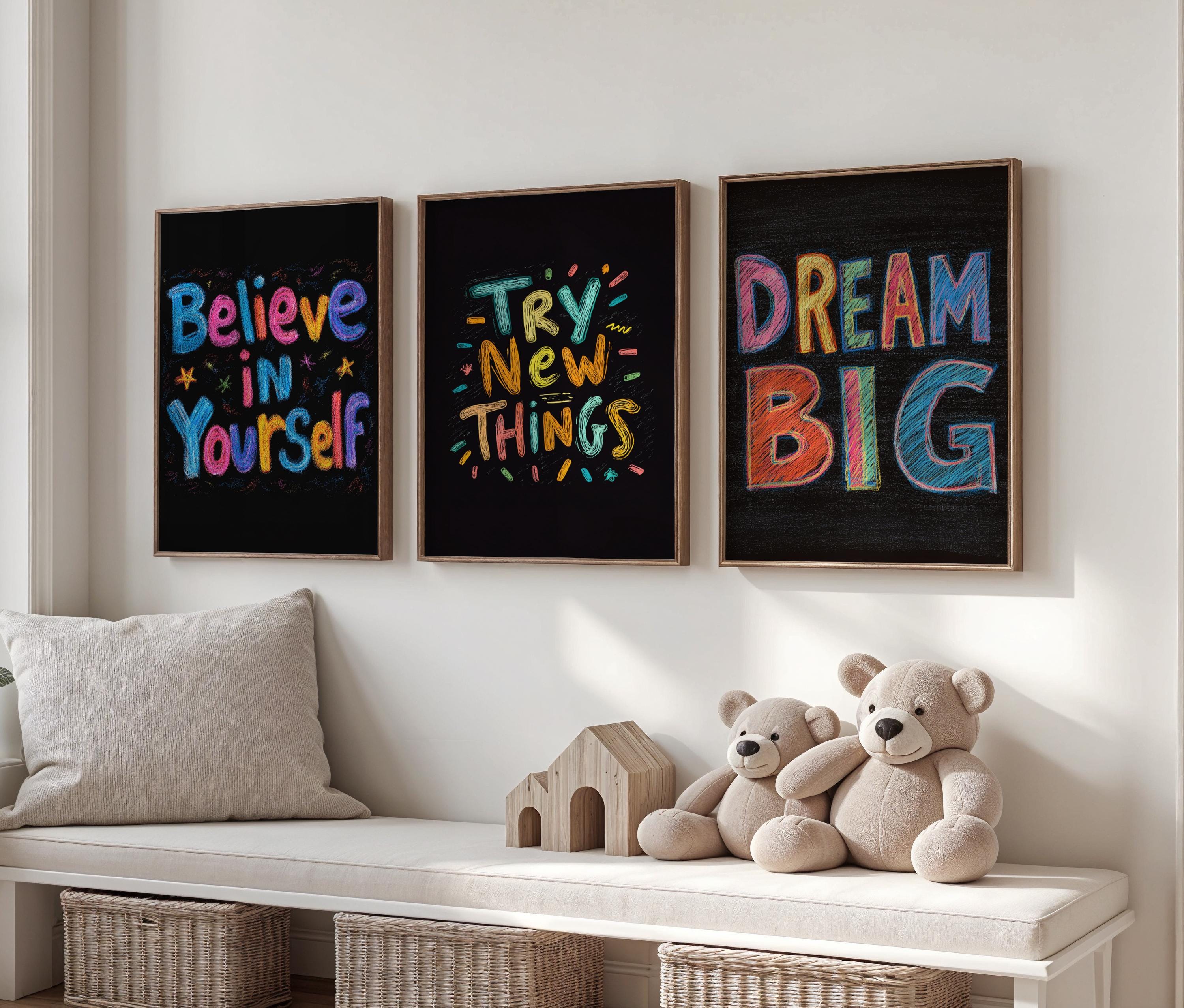 100+ Motivational Kids Room Art Prints Playroom Decor, Nursery Wall Art ...