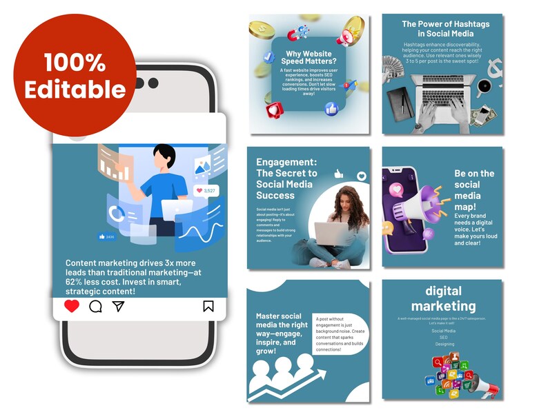 Digital Marketing Templates, Social Media Manager Instagram Templates ...