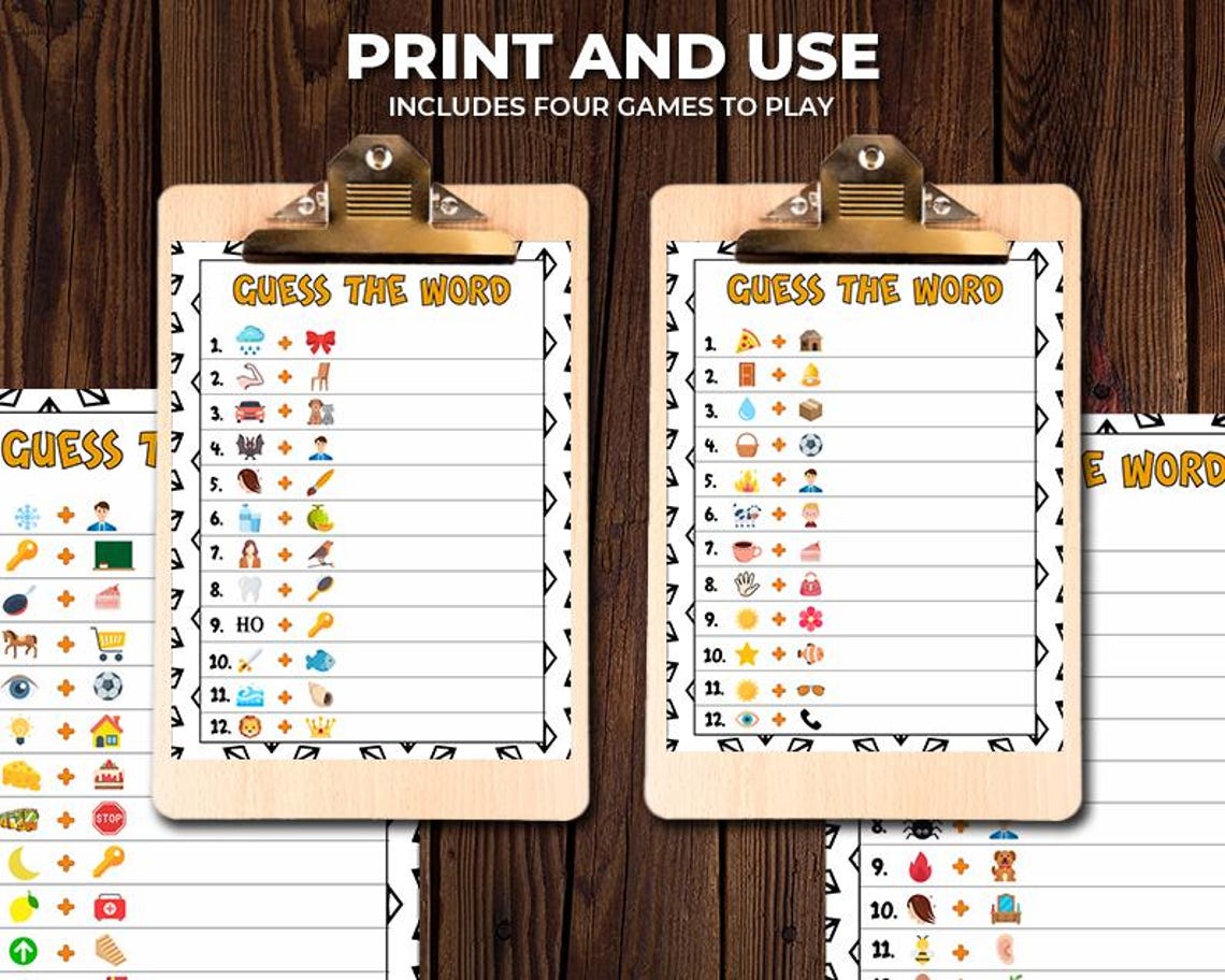 Guess the Word Game, Rebus Puzzles and Brain Teasers, Printable Games ...