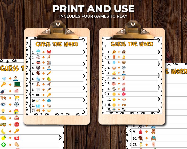 Guess the Word Game, Rebus Puzzles and Brain Teasers, Printable Games ...