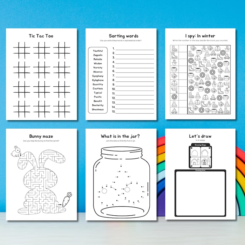 30 Printable Activity Bundle, Activity Sheets for Kids, Word Search ...