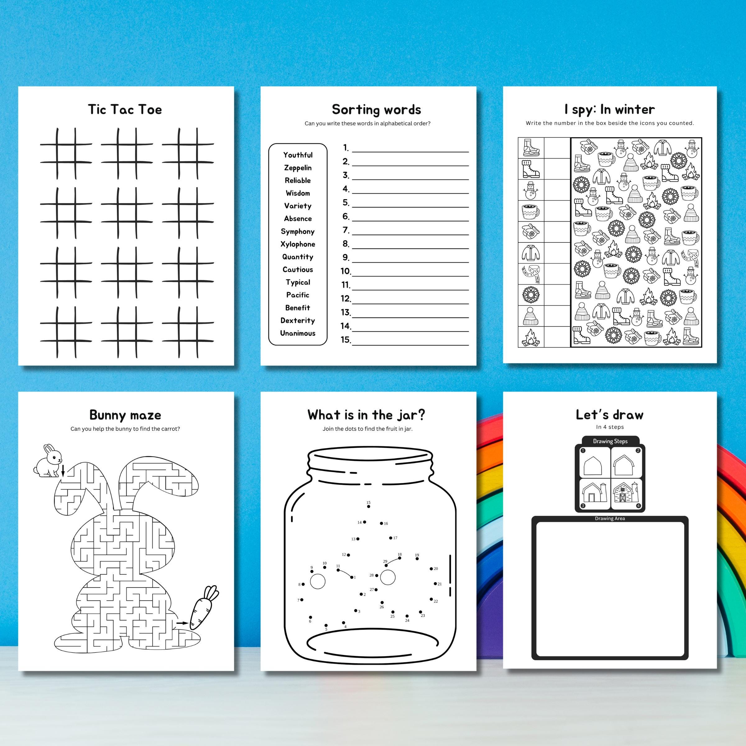 30 Printable Activity Bundle, Activity Sheets for Kids, Word Search ...