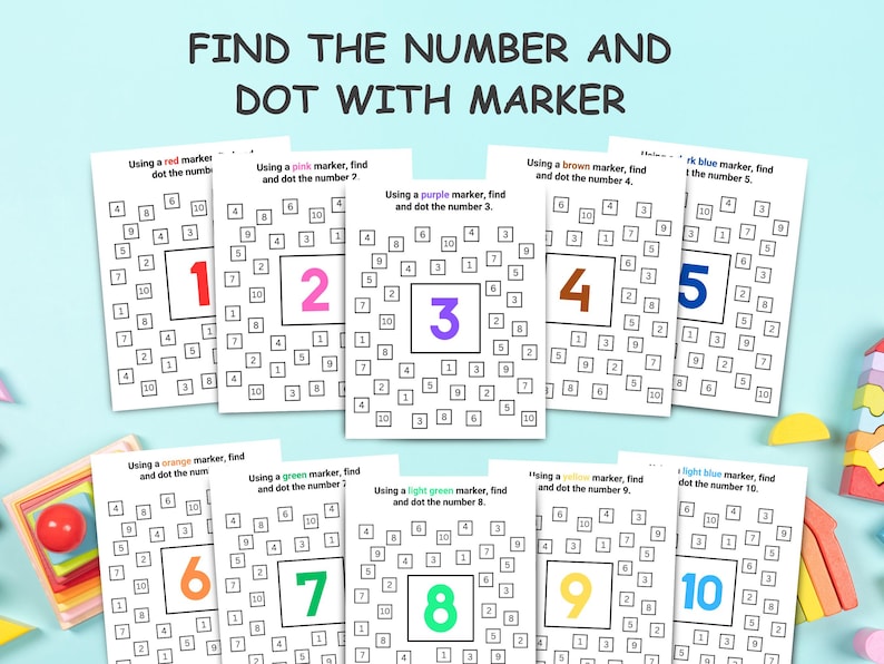 Activity Pages for Number Recognition Dot Markers, Preschool and ...