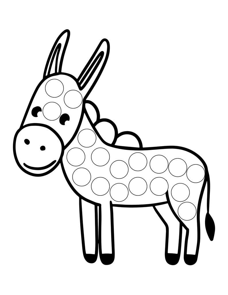 60 Animal Dot Marker Coloring Page, Do a Dot Activity, Printable Dab It ...