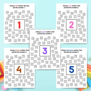 Activity Pages for Number Recognition Dot Markers, Preschool and ...