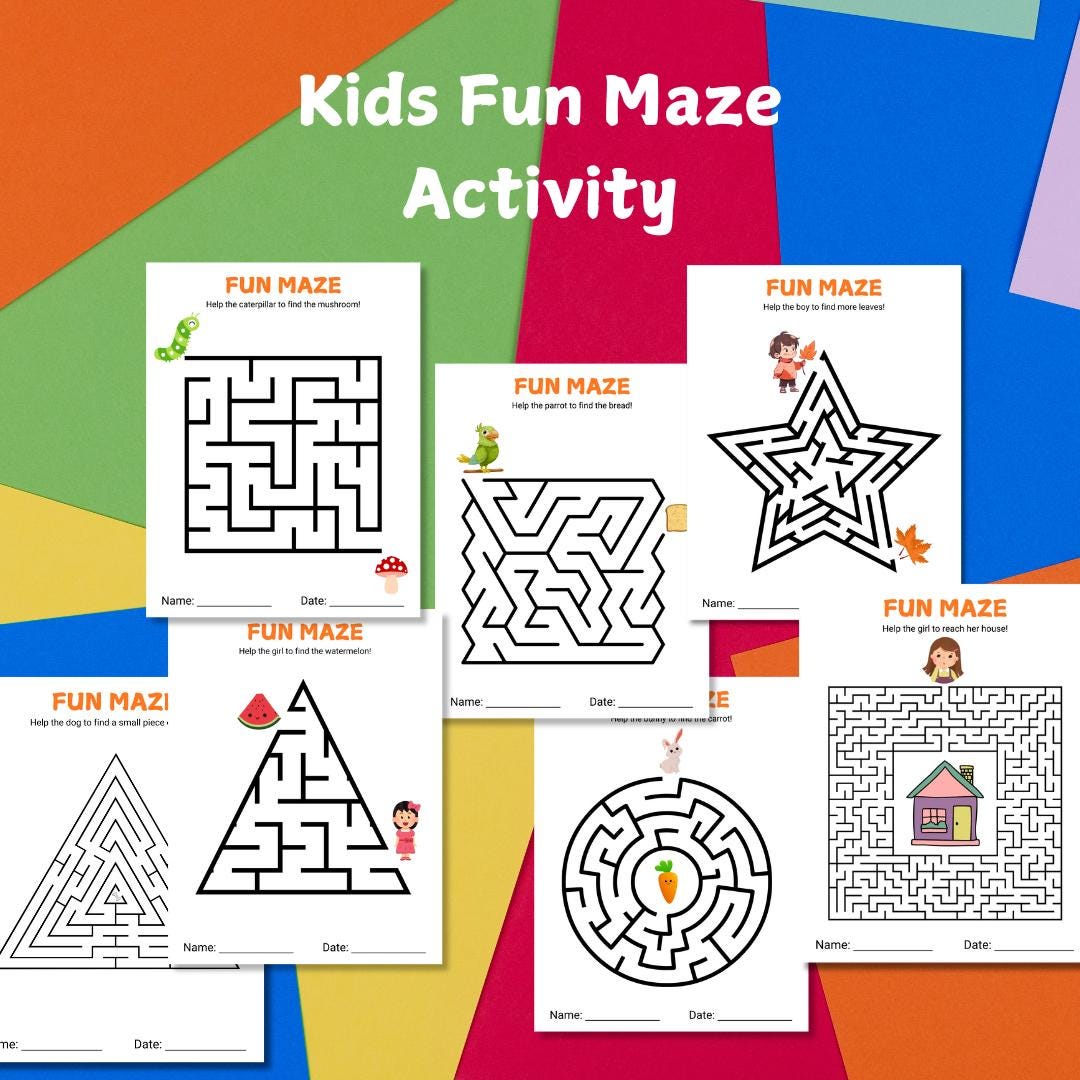 30 Fun and Challenging Mazes for Kids, Kids Fun Maze Activity ...