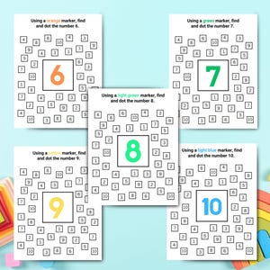Activity Pages for Number Recognition Dot Markers, Preschool and ...