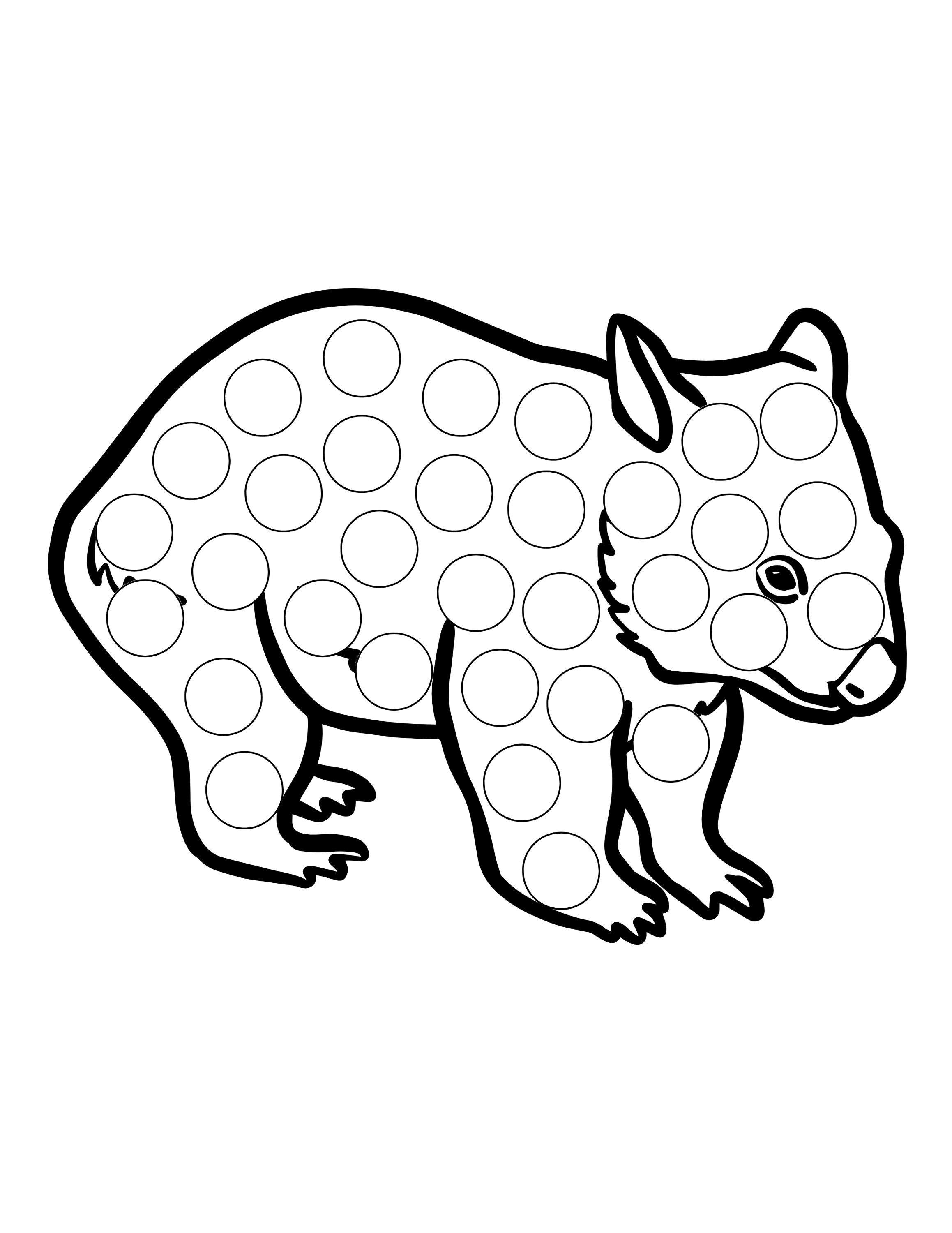 60 Animal Dot Marker Coloring Page, Do a Dot Activity, Printable Dab It ...