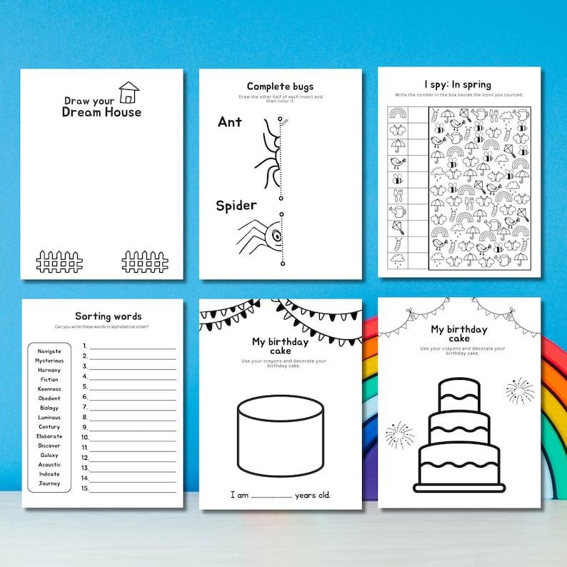 30 Printable Activity Bundle, Activity Sheets for Kids, Word Search ...