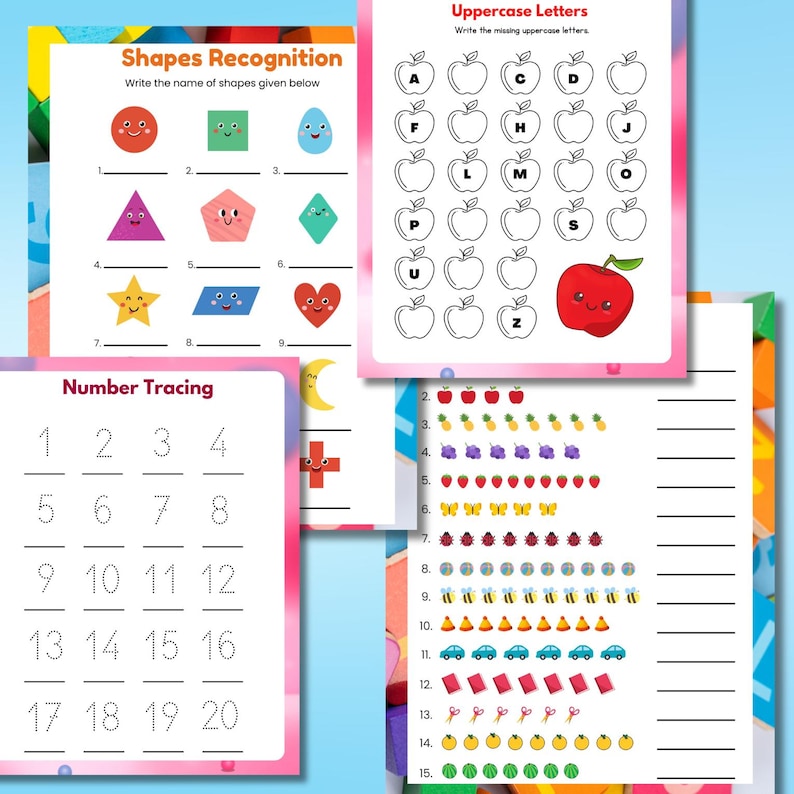 Kindergarten & First Grade Printable Worksheets, Math Homeschool ...