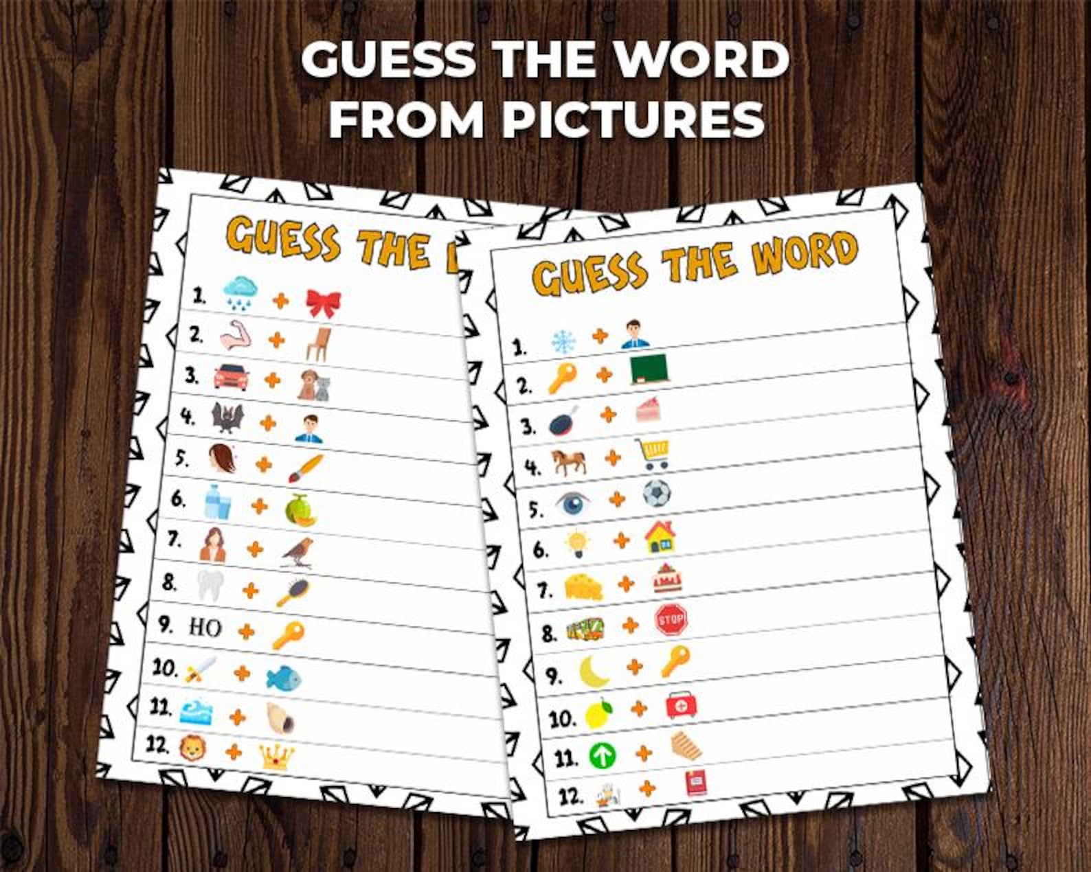 Guess the Word Game, Rebus Puzzles and Brain Teasers, Printable Games ...