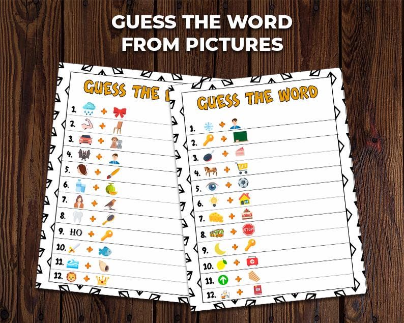 Guess the Word Game, Rebus Puzzles and Brain Teasers, Printable Games ...