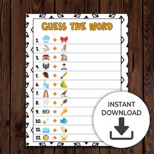 Guess the Word Game, Rebus Puzzles and Brain Teasers, Printable Games ...