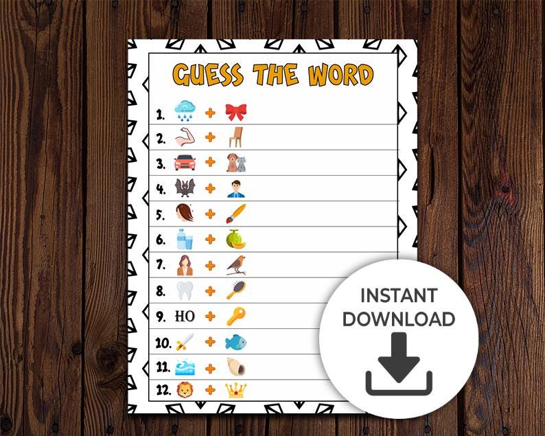 Guess the Word Game, Rebus Puzzles and Brain Teasers, Printable Games ...