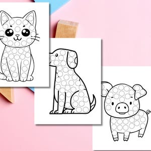 60 Animal Dot Marker Coloring Page, Do a Dot Activity, Printable Dab It ...