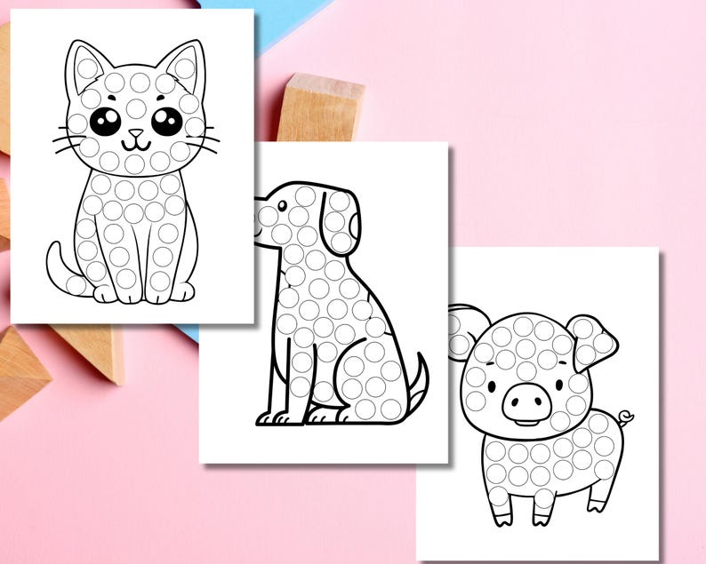60 Animal Dot Marker Coloring Page, Do a Dot Activity, Printable Dab It ...