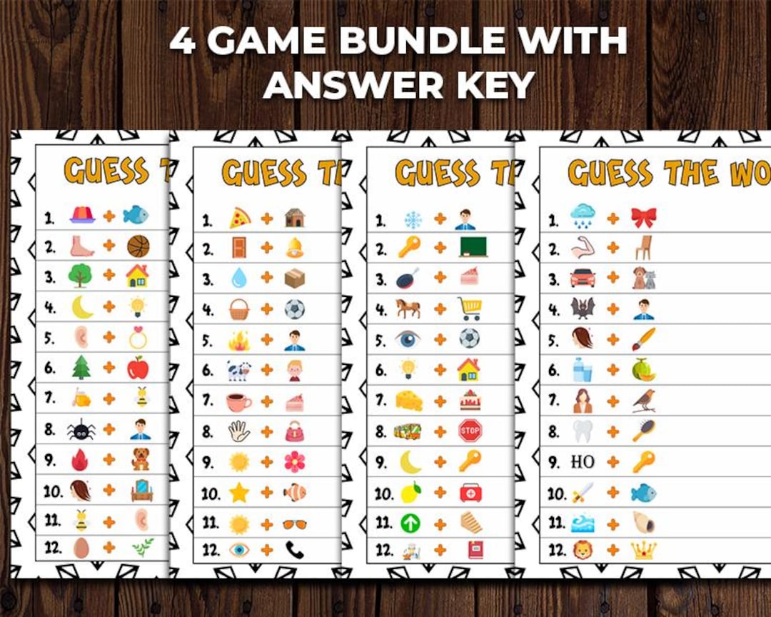 Guess the Word Game, Rebus Puzzles and Brain Teasers, Printable Games for Children and Adult - Etsy
