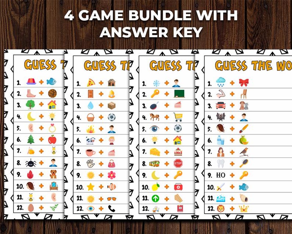 Guess the Word Game, Rebus Puzzles and Brain Teasers, Printable Games ...