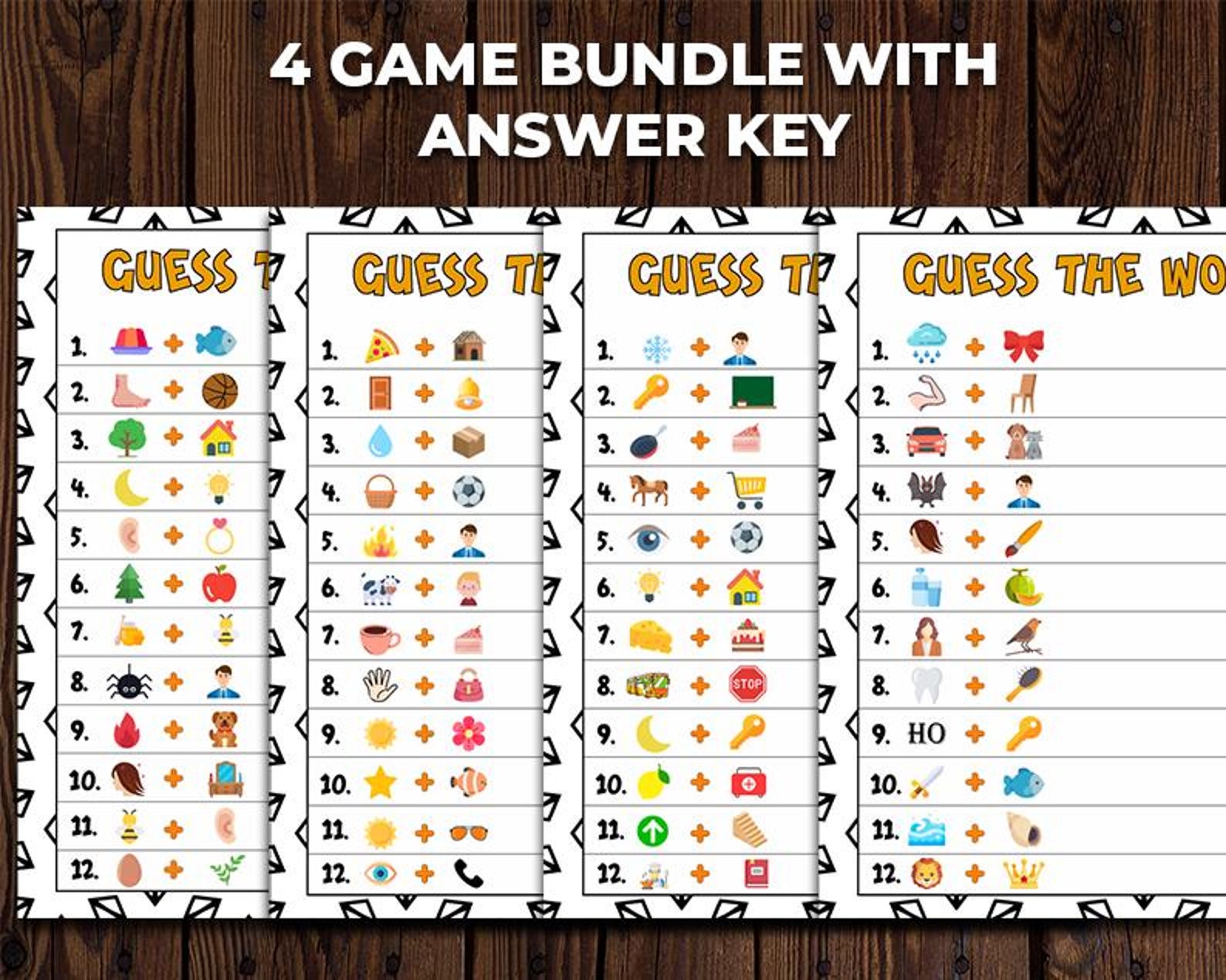 Guess the Word Game, Rebus Puzzles and Brain Teasers, Printable Games ...