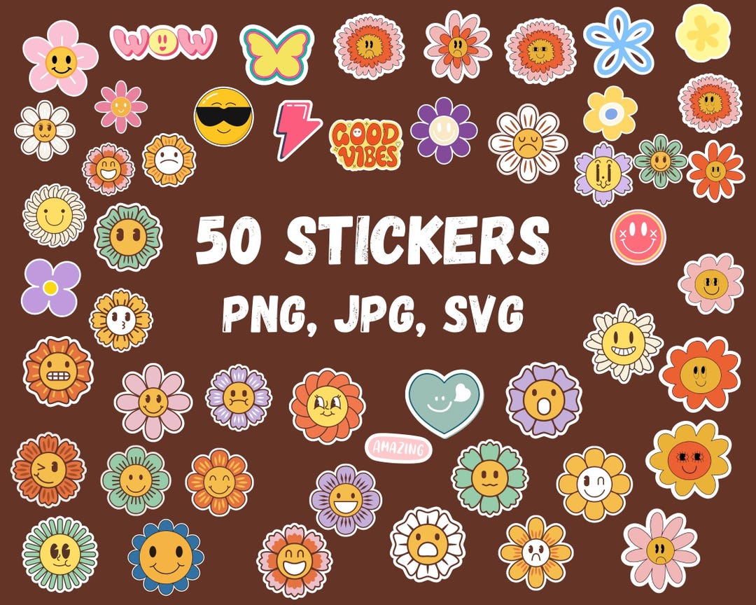 50 Printable Funny Stickers, Stickers for Kids, Waterproof Stickers for ...