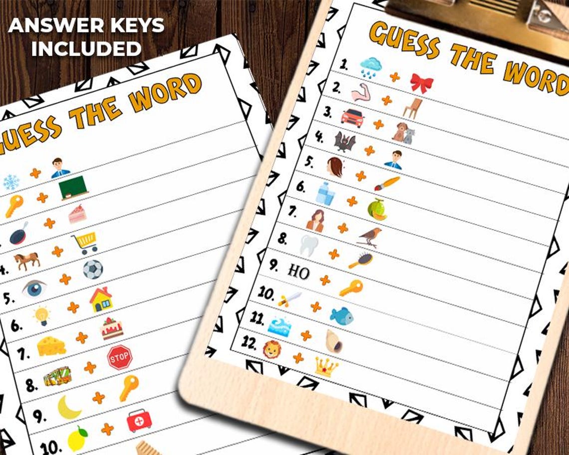 Guess the Word Game, Rebus Puzzles and Brain Teasers, Printable Games ...