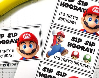 Sip Sip Hooray Birthday Straw Tags Customizable Printable | Etsy