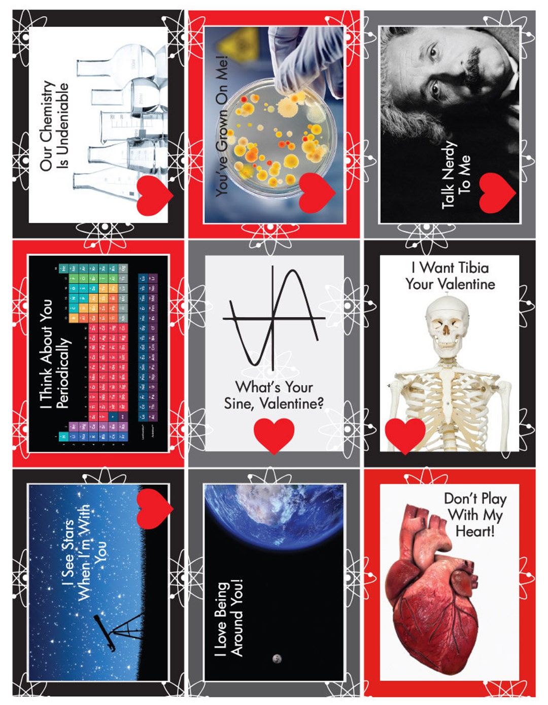 Science of Love Valentines Day Cards, Download and Print - Etsy