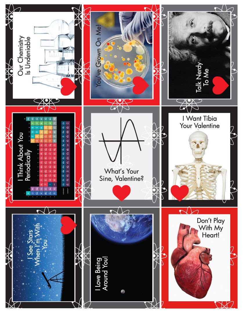 Science of Love Valentines Day Cards, Download and Print! - Etsy