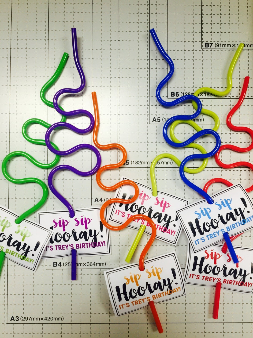 Sip Sip Hooray Birthday Straw Tags Customizable Printable - Etsy