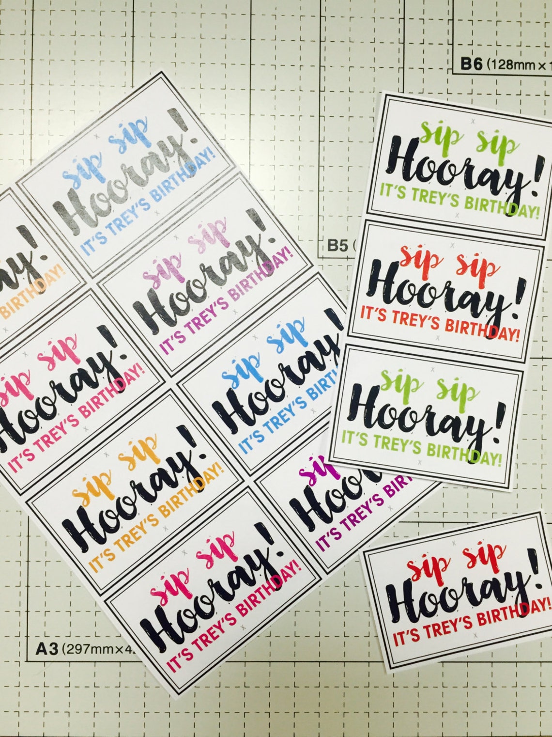 Sip Sip Hooray Birthday Straw Tags Customizable Printable | Etsy
