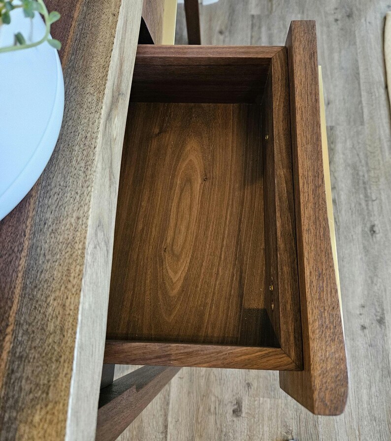 Walnut Front Entry Table - Sculpted - Etsy