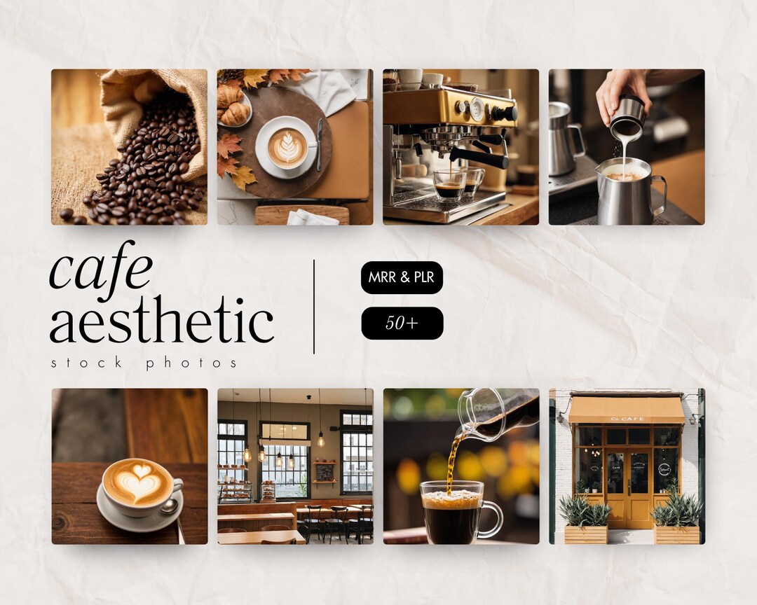 Coffee Shop Aesthetic Stock Images With MRR & PLR, Coffee Beans Photos ...