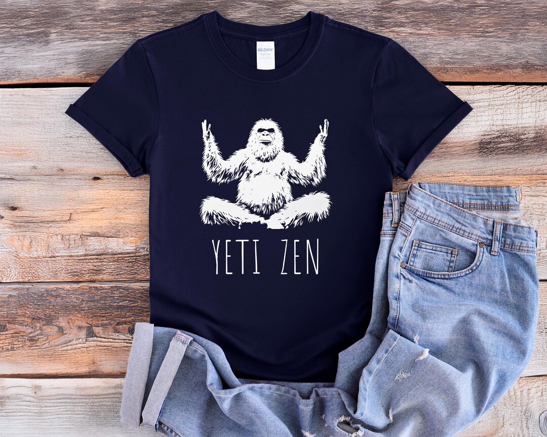 Yeti in Yoga Attire Doing Complex Pose, Yeti Zen, Comical T-shirt, Fun ...
