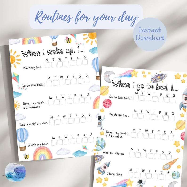 Morning & Bedtime Routine for Kids Primary School Routine Checklist ...