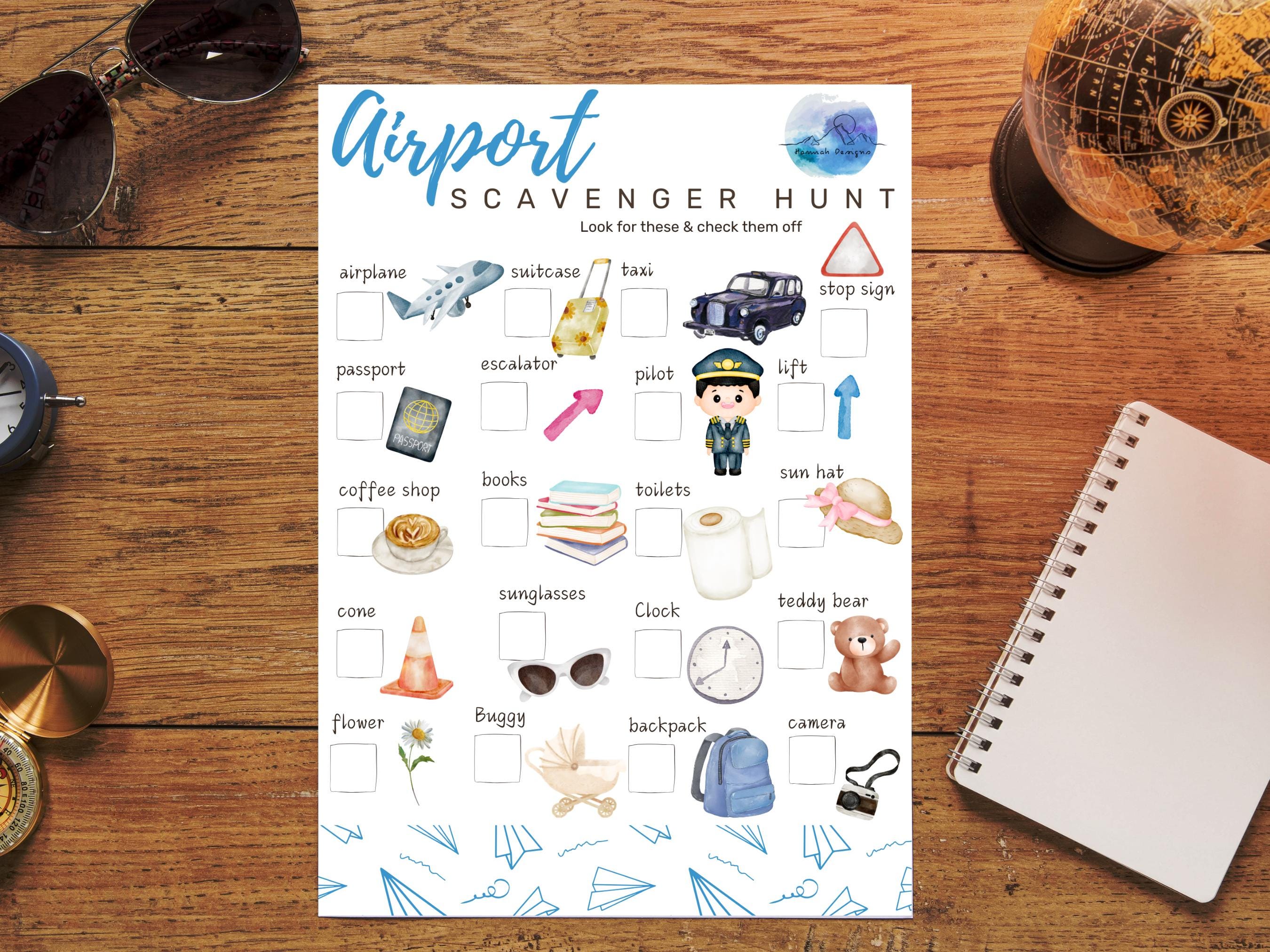 Airport Scavenger Hunt | Travel, Adventure, Airplane, Printable, for ...