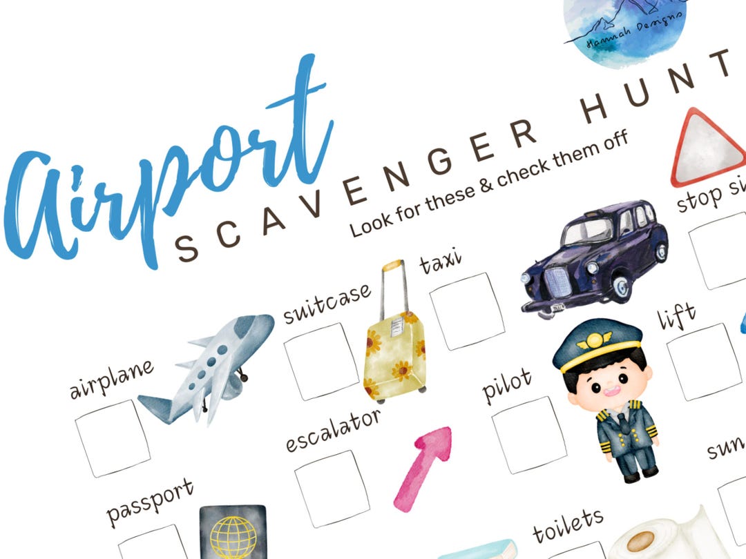 Airport Scavenger Hunt | Travel, Adventure, Airplane, Printable, for ...