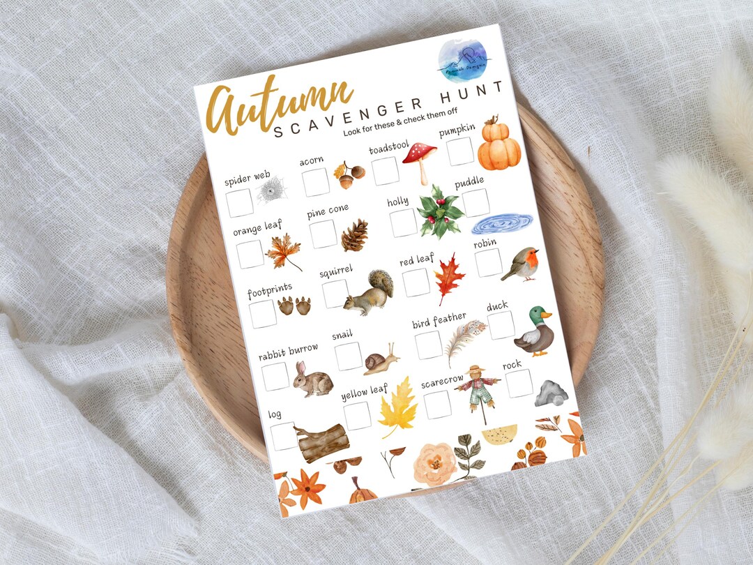 Autumn Scavenger Hunt Fall, Science, Seasons, Nature, Printable, for ...