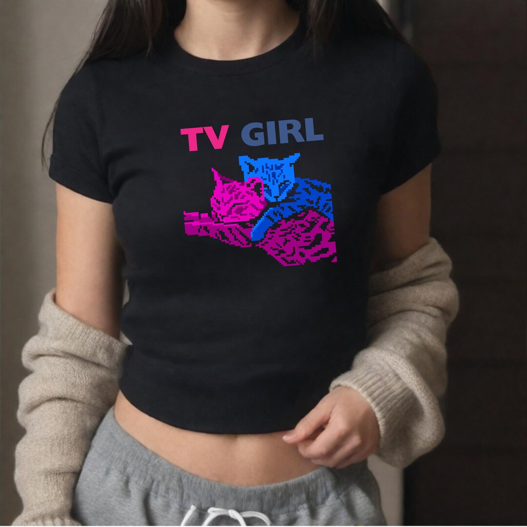 TV GIRL T-shirt | Tv Girl Cat Pfp Baby Tee | Indie Rock Music Band ...