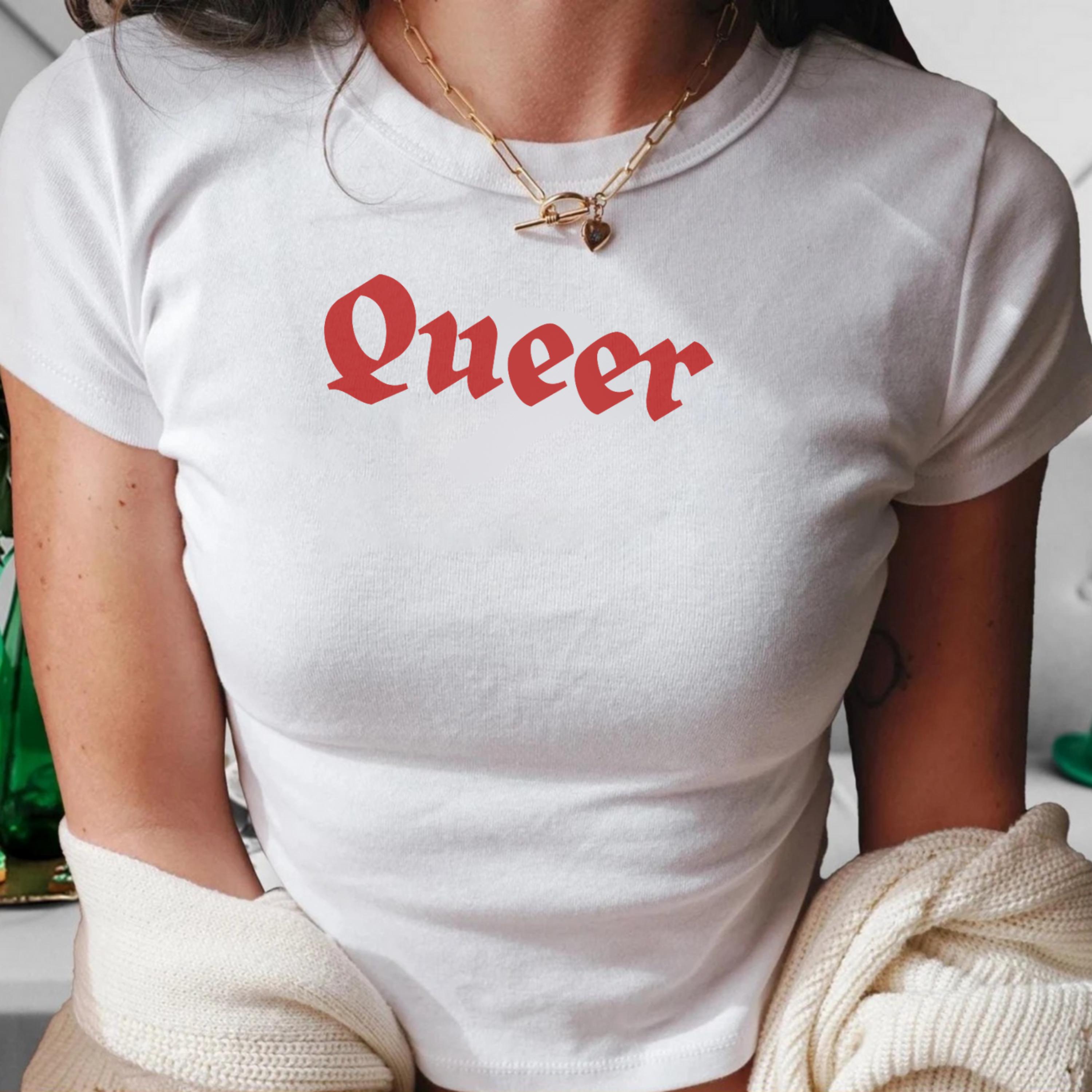 Queer Pride Baby Tee | Lesbian Bisexual Gay MUNA Y2k Baby Shirt ...