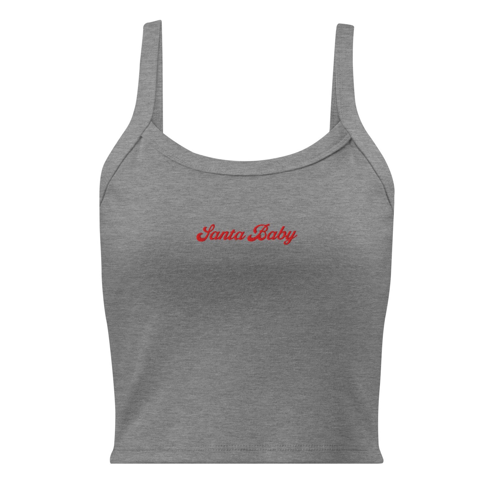 Christmas Embroidered Crop Tank Top: Y2K Santa Baby Tee - Etsy