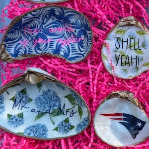 Gold Leaf Seashell Jewelry Dishes, Oyster Ornaments - Etsy