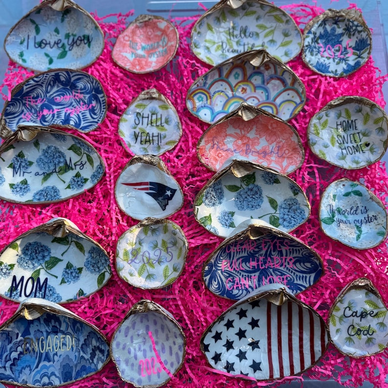 Gold Leaf Seashell Jewelry Dishes, Oyster Ornaments - Etsy