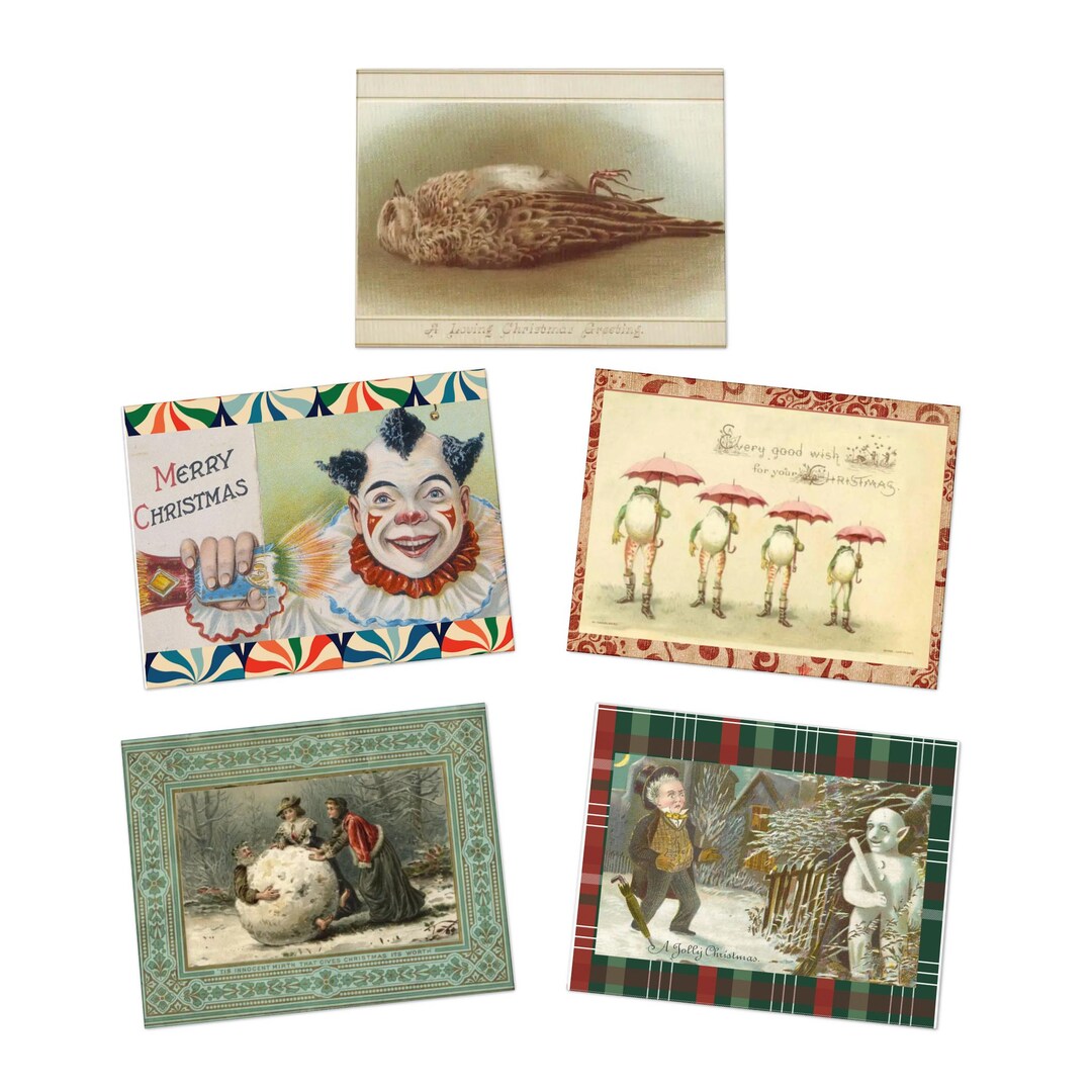 Creepy Victorian Christmas Cards Set: 5 Pack Gothmas Holiday Stationery ...