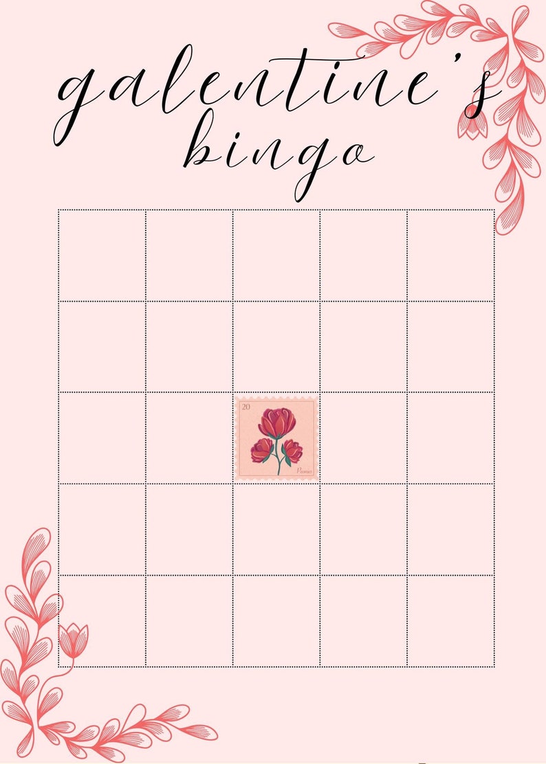 Bingo Galentine's Game, Floral Bingo Valentine's, Editable Bingo Cards ...