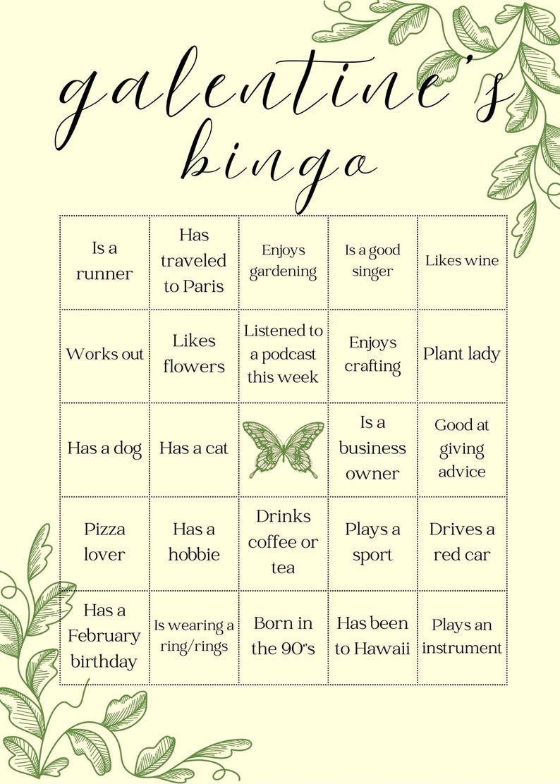 Bingo Galentine's Game, Floral Bingo Valentine's, Editable Bingo Cards ...