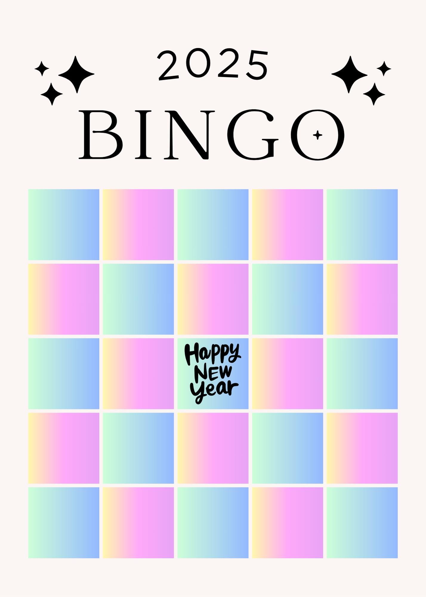 2025 Bingo Cards, New Year Bingo, 2025 Manifestation, 2025 Vision Board ...