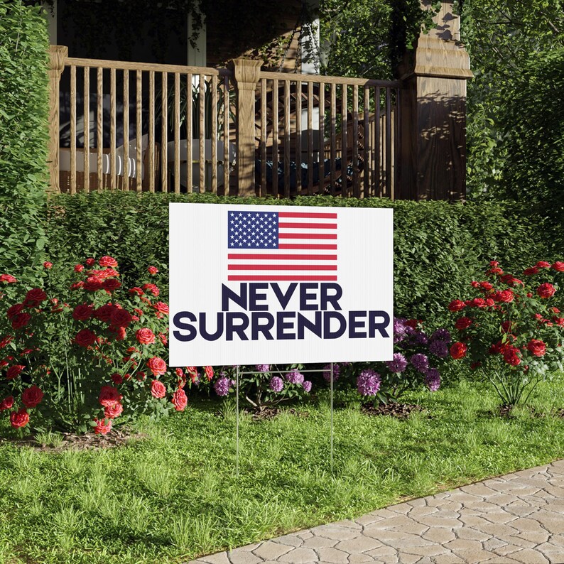 Charlie Kirk Turning Point Never Surrender Patriotic Lawn Sign ...